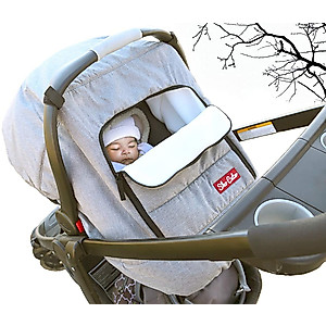 Sho Cute - Winter Baby Car Seat Cover for Boys Girls | Polar Fleece Newborn Cozy Carrier Covers I Warm Infant Carseat Canopy for Babies | Perfect for Cold Weather of Spring Fall and Winter | Soft Grey