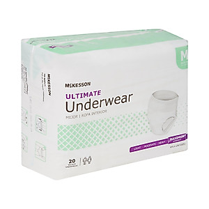 McKesson Ultimate Underwear, Incontinence, Maximum Absorbency, Medium, 80 Count