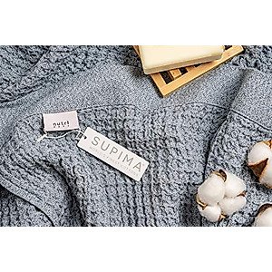 Nutrl Home by Ravel Waffle Weave Hand Towel - 100% Supima Cotton (Blue, 30 x 20 Inch) Premium Luxury Hand Finger Towels