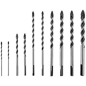 Amazon Brand - Denali Masonry Drill Bit Set, 10-Piece