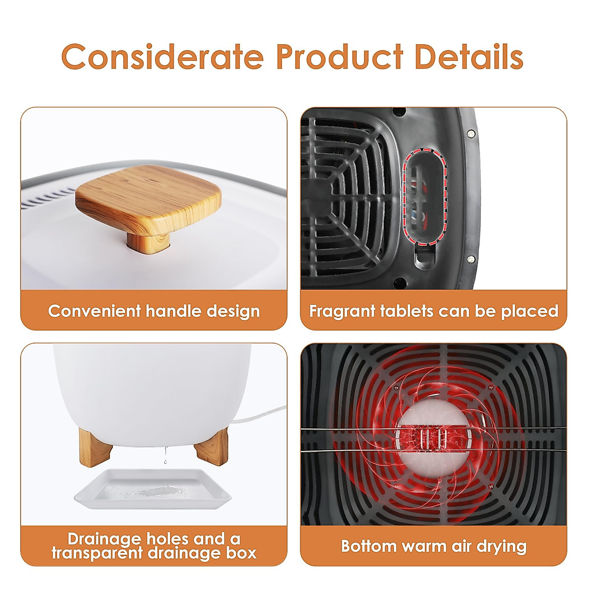 Bonrcea 2-in-1 Portable Clothes Dryer & Heated Towel Warmer, with 4000 RPM, Stainless Steel Interior, 35L Capacity, Timer Function, Ideal Valentine's Day Gift, White