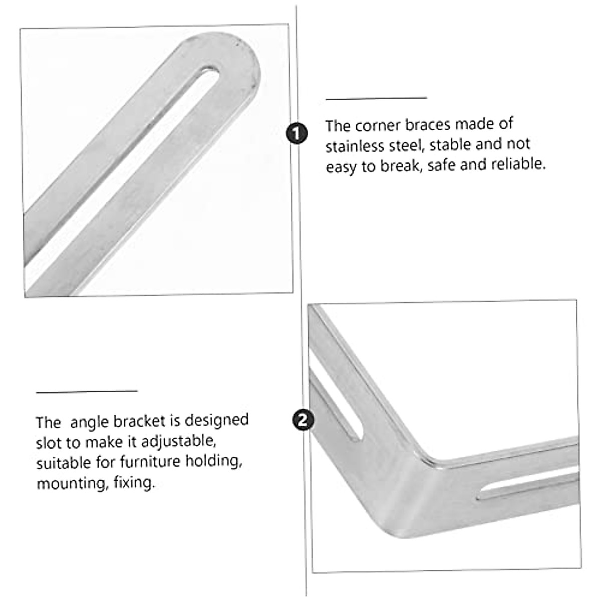 CRILSTYLEO 5pcs L-Shaped Gusset with Groove Angle Brackets for Wood Shelf Brackets for Shelves Wire Rack Shelving Corner Shelves Stainless Steel Shelves Shelf Support Bracket Shelf Bracket