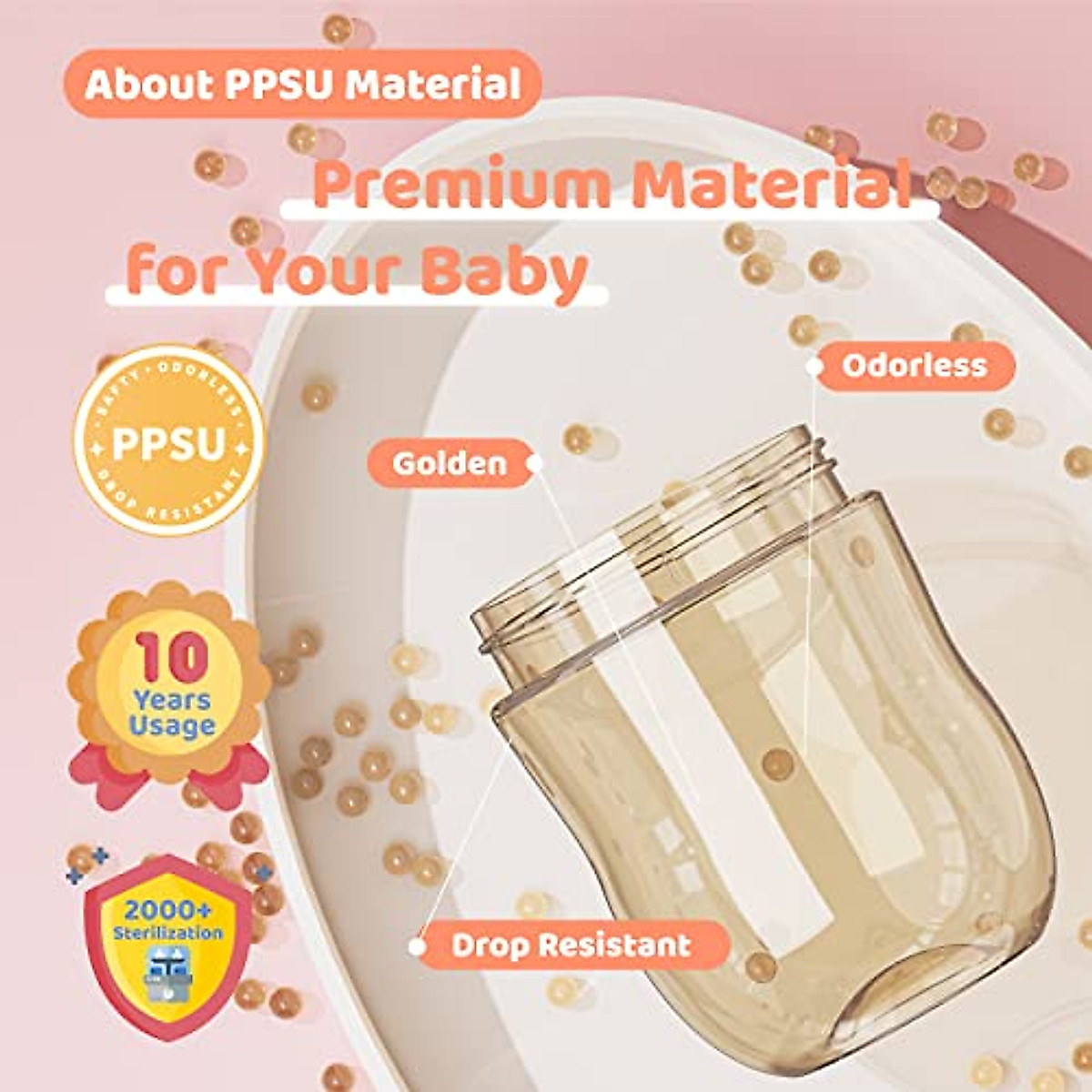 SUPERMAMA Sippy Cups for 1+ Year Old with Spout & Straw(9 Oz), PPSU No Spill Sippy Cups with Weighted Straw, Spill Proof Training Toddler Cups With Handle for Baby 6+ Months