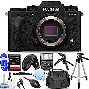 Pixel Hub FUJIFILM X T4 Mirrorless Camera Black 16652855 Essential Bundle Includes: Sandisk Extreme Pro 64GB