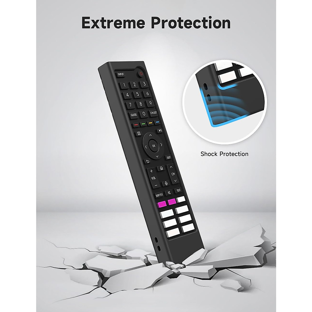 Silicone Hisense Remote Cover Compatible with Hisense Smart TV Remote ERF3C80H,2AVIGBR0001,25780-2AVIGBR0001,Skin-Friendly Case for A4H Series Android TV Remote Anti-Lost with Lanyard(Black)