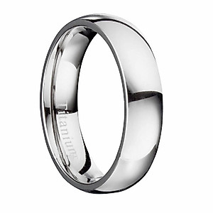 MJ Metals Jewelry Classic Mirror Polished Lightweight 5mm Titanium Wedding Band Comfort Fit Ring Size 9