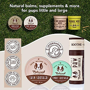 Natural Dog Company Paw Soother Balm, 2 oz. Stick, Dog Paw Cream and Lotion, Moisturizes & Soothes Irritated Paws & Elbows, Protects from Cracks & Wounds