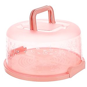 SOLUSTRE 1pc Cake Box Plastic Pallet Mini Server Round Cake Carrier Cake Serving Tray Cake Turntable Cupcake Carrier Box Round Storage Container Food Packaging Boxes Buckle Cake Packing Box