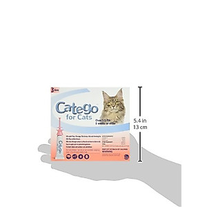 Catego Fast-Acting Flea and Tick Treatment For Cats/Kittens (Over 1.5 lbs) Kills Fleas Within 6 Hours, Prevents Flea Re-Infestations