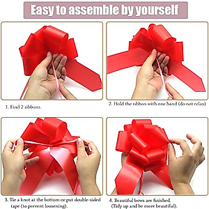 HQJAXJ 16 Pieces Pull Bows for Gift Wrapping,Gift Bows,Mixed Color Bows Gift Wrap Bows for Wedding,Birthday,Anniversary,Christmas,Party Favors 6 Inch