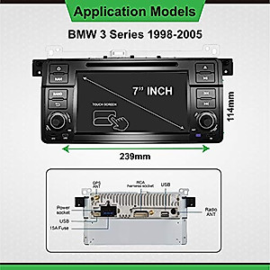 Egosonic Android 11 Car Radio, 1 Din for BMW 3 Series E46, 7" Touchscreen, DSP+, Support Wireless Apple Carplay Android Auto/GPS navi/HD1080P/Backup Camera/OBDII