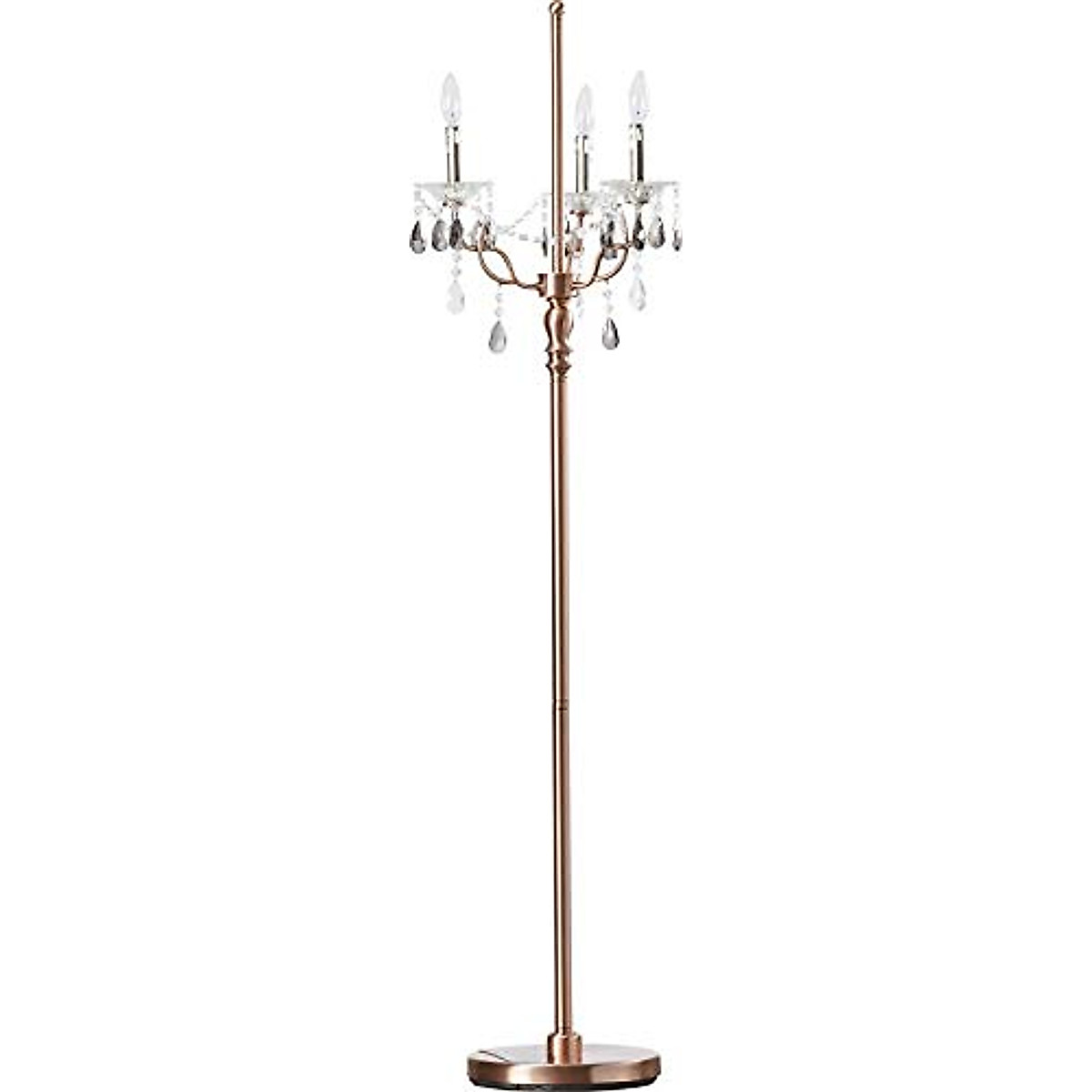 OK LIGHTING OK-5126F OK-5126f Rosie Crystal Floor Lamp Deer Antler Inspired, 18" x 18" x 62"