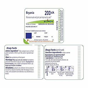 Boiron Bryonia 200Ck Homeopathic Medicine for Muscle & Joint Pain - 80 Pellets