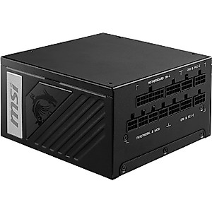MSI MPG A1000G Gaming Power Supply - 80 Plus Gold Certified 1000W - 0% RPM Mode - Fully Modular - 100% Japanese 105°C Capacitors - Compact Size - ATX PSU
