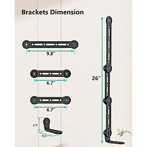 WALI Universal Sound Bar Mount - Compatible with Samsung, Sony, Vizio, Bose, LG, and Roku Sound Bars, Fits Most 23-90 Inch TVs, Adjustable Angle, Supports 33 lbs, Easy Installation, Black