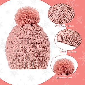 JenPen Winter Hats Scarf Gloves Set for Women Including Ear Covers Cold Weather Glove Scarves Hats Knit Beanie Scarf Glove (Pink)