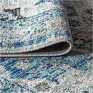 JONATHAN Y Modern Persian Boho Vintage Medallion Cream/Blue 3 ft. x 5 ft. Area-Rug, Bohemian, Easy-Cleaning, for Bedroom, Kitchen, Living Room, Non Shedding (MDP202A-3)