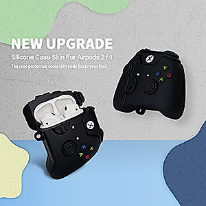 Cover for Airpods 2/1 Case, WQNIDE 6 in 1 Accessories Set Protective Airpods Cover, Unique Fashion Funny Cute 3D Cartoon Game Controller AirPod Silicone Case Cover Design for Boys Girls Men