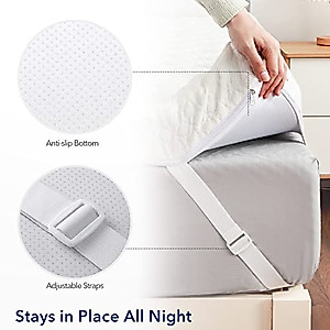 Twin Extra Long (Twin XL) Mattress Topper, Homhougo Medium Firm Memory Foam with Soft Pillow Top, 4-Inch Triple Layer Bed Topper for Pain Relief