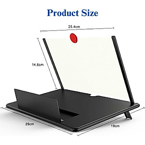 14" Screen Magnifier – 3D HD Cell Phone Magnifing Screen Enlarger Projector for Movies Videos and Gaming – Foldable Phone Stand Holder with Screen Amplifier Compatible with All Smartphones