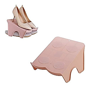 LKH 10 Piece Set Shoe Slots, Shoe Slots Organizer, Closet Shoe Organizer, Shoe Stacker - 4 Colors Optional (Color : Pink)