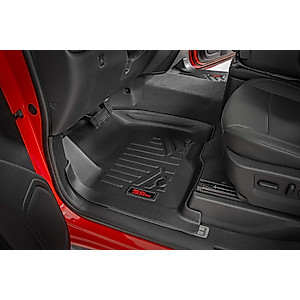 Rough Country All Weather Floor Mats Set for Chevy/GMC 1500/2500HD (2014-2018) - Custom Fit Rubber Floor Mats, Rubber Truck Mats, Durable, Waterproof Truck Floor Mats