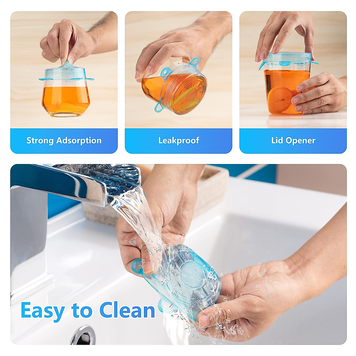 Small Silicone Stretch Lids, 12PCS 2.6"/6.5cm Zero Waste Reusable Silicon Container Lids Covers for Jars Bowls Cups Bottles Cans (12PCS, Small)