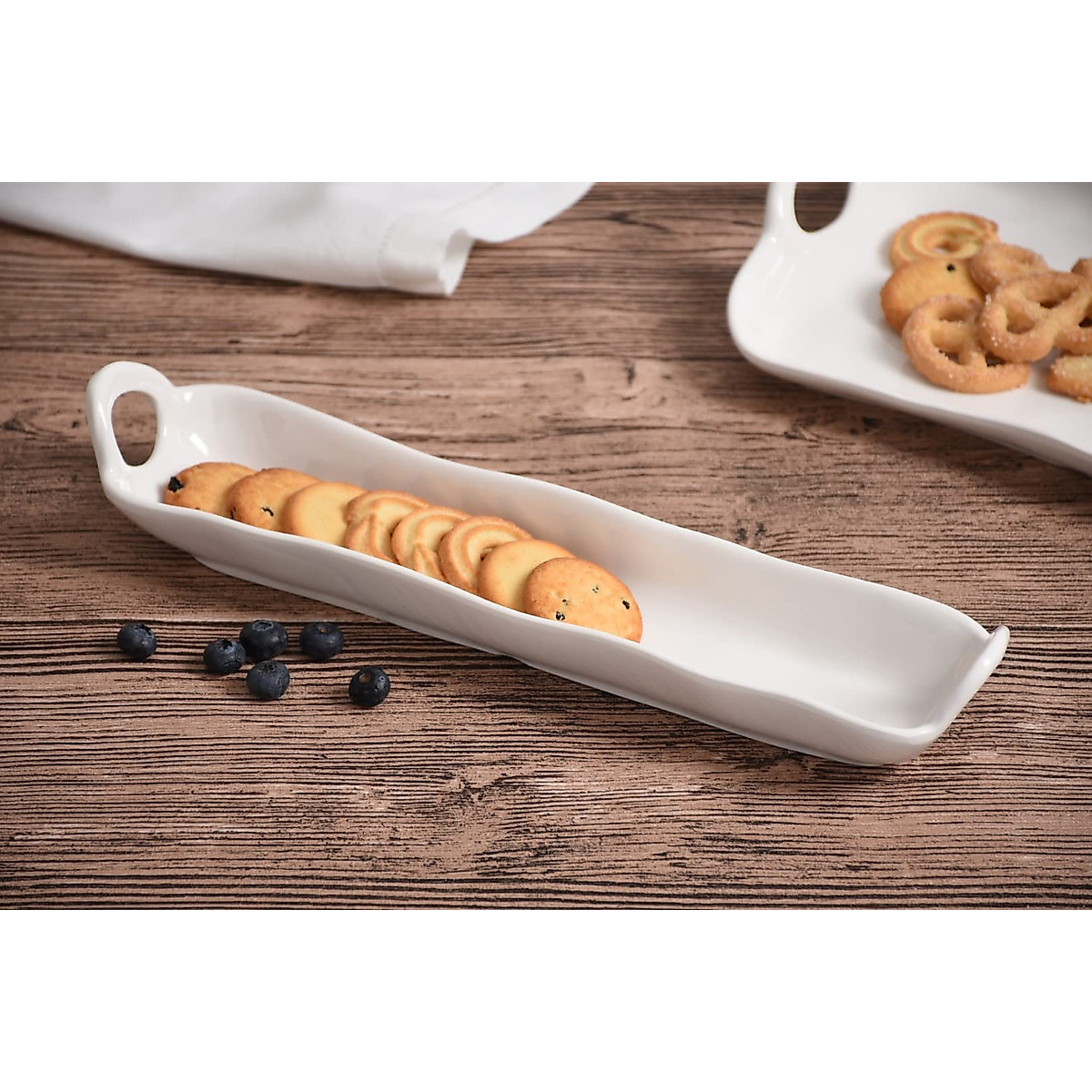 Pampa Bay Shatterproof Melamine Cracker Tray, 14.3 x 3.3 Inch, Food, Freezer, Dishwasher Safe, White