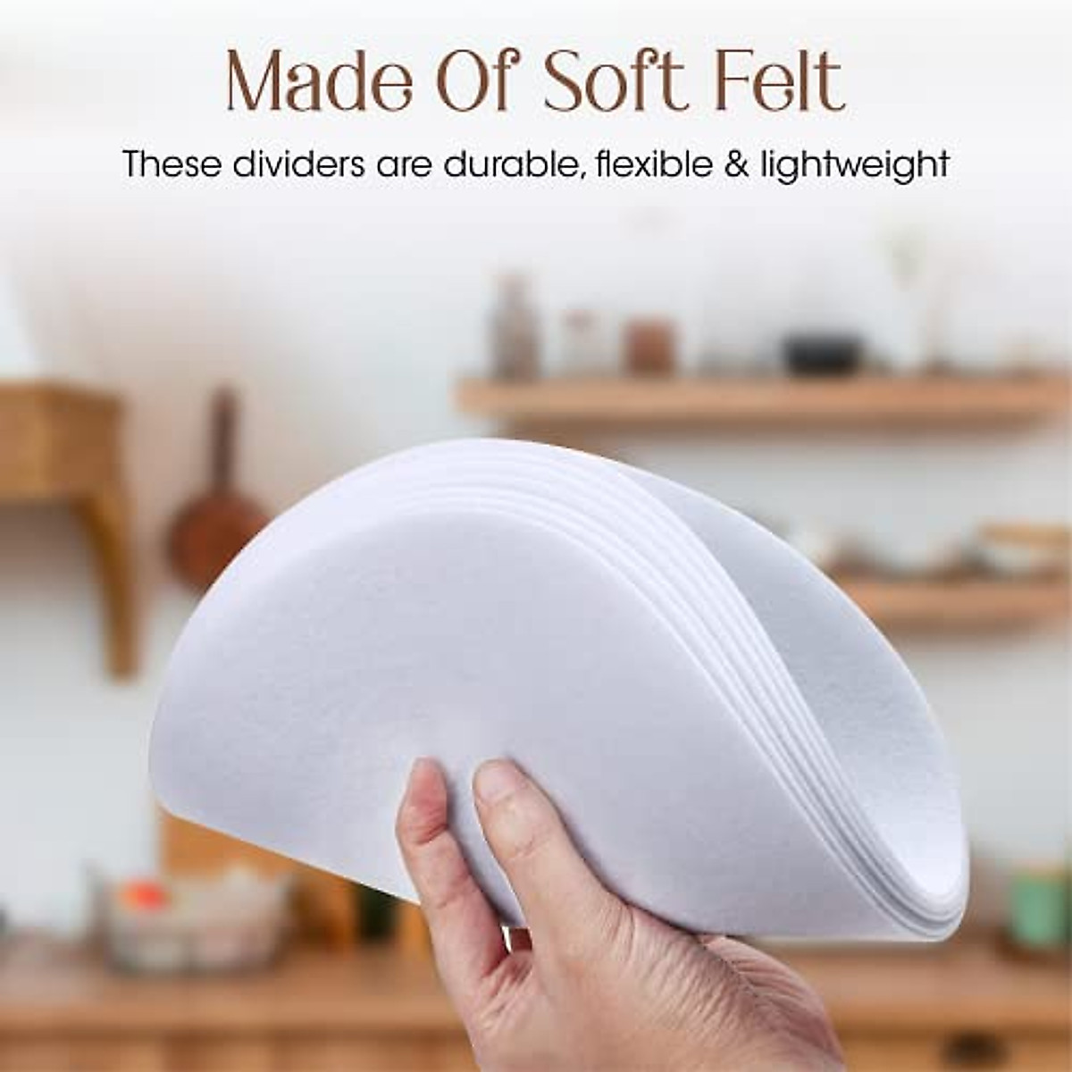 80 Felt Plate Dividers , plate protectors , plate protectors stacking , plate storage containers , plate dividers storage , pot protectors stacking , dish storage , plates storage