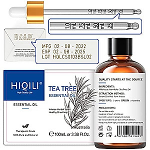 HIQILI Tea Tree Essential Oil and Oregano Essential Oil, 100% Pure Natural Therapeutic Grade for Home Aromatherapy Diffuser Oil