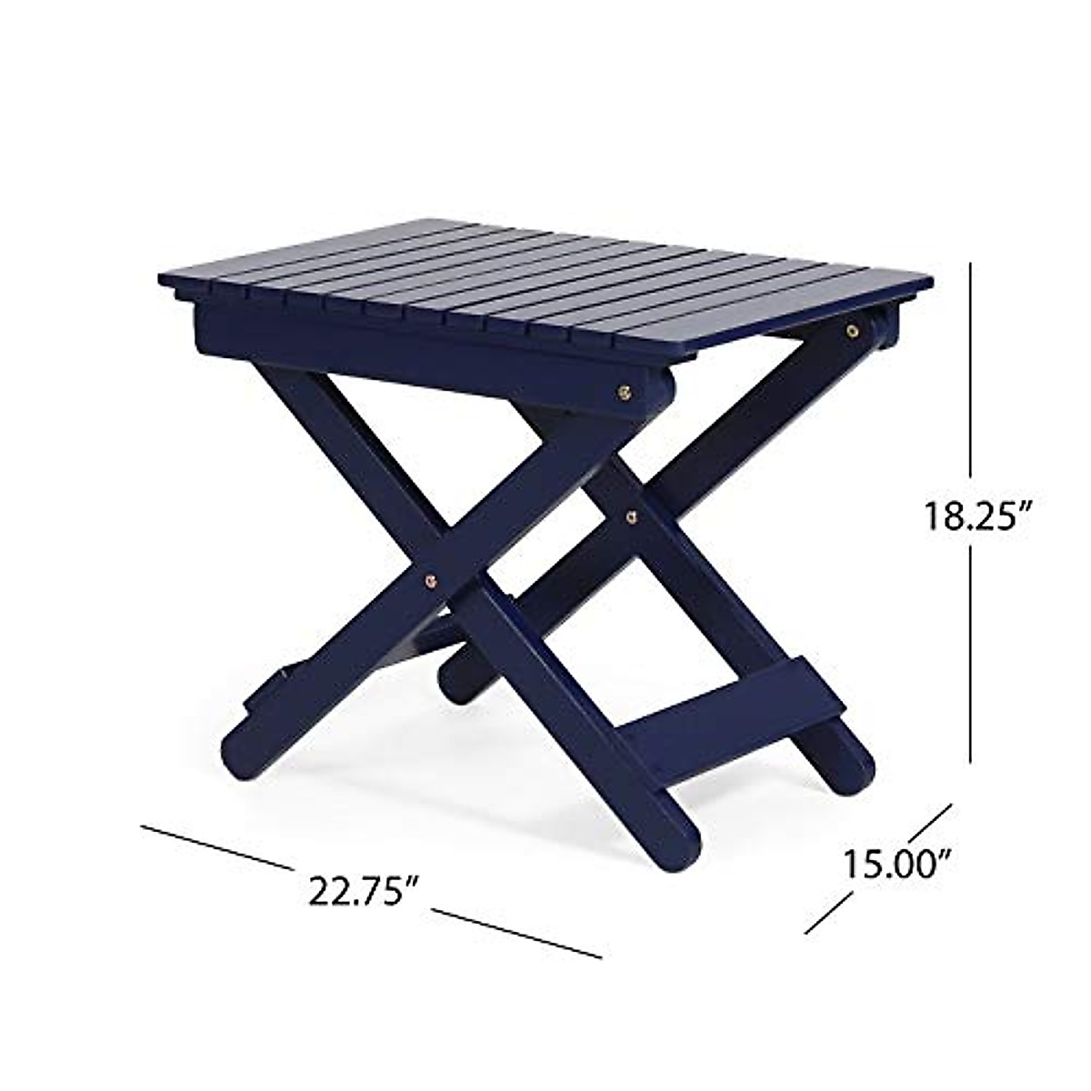 Christopher Knight Home Daphne Outdoor Folding Side Table, Navy Blue