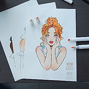 CHOTUNE-Artist Markers-Skin Color Brush Tip Alcohol Markers-Professional Blending Illustration Art Markers Skin Tone Markers