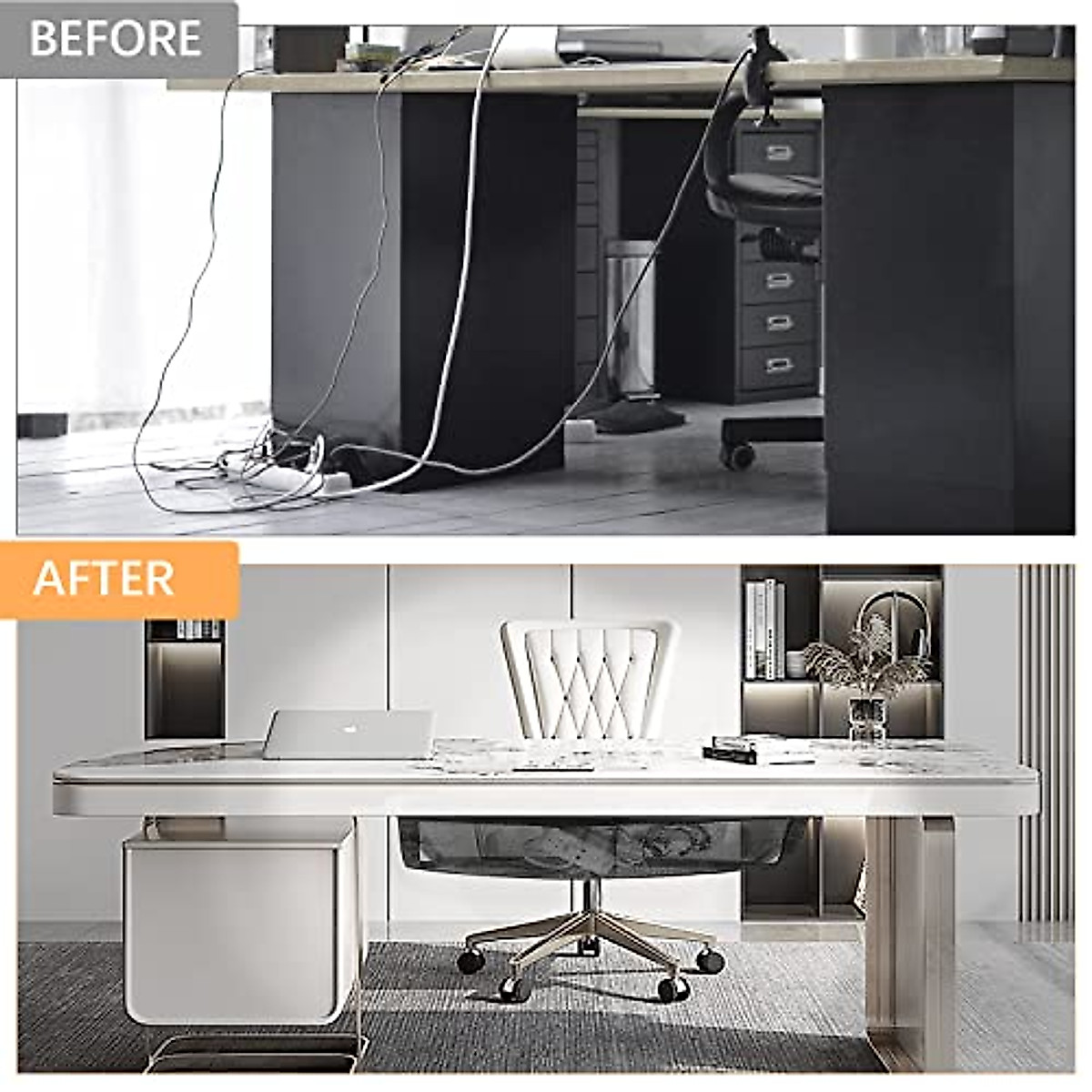 Net Cable Management Under Desk Kit, Under Desk Wires Organizer Power Strip Management, Storage and Large Capacity Cord Organizer for Office Area, Home