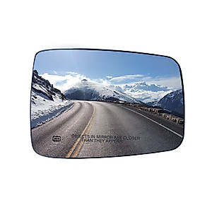 68050298AA Passenger Right Side Heated Mirror Glass Compatible with 2009-2018 Dodge Ram 1500 2500 Right Heated Convex Mirror Glass with Rear Holder Replace 68079362AA