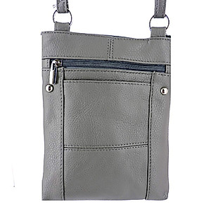 SILVERFEVER Women's Shoulder Crossbody Round RFID Pocket Small Genuine Leather Bag (Red)