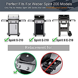 15.3" 7635 Porcelain-Enameled Flavorizer Bars for Spirit 200 Series Gas Grills, Spirit E210, S210, E220, S220 with Front Control Knobs, Set of 3 Heat Plates Flavorizer Bars Replacement for Weber 7635