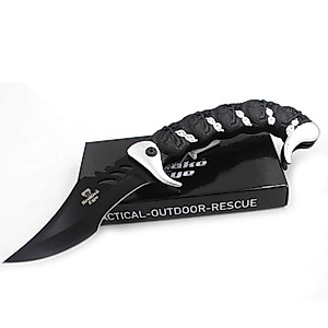 Snake Eye Everyday Carry Scorpion Style Ultra Smooth One Hand Opening Folding Pocket Knife - Ideal for Recreational Work Hiking Camping (Silver)