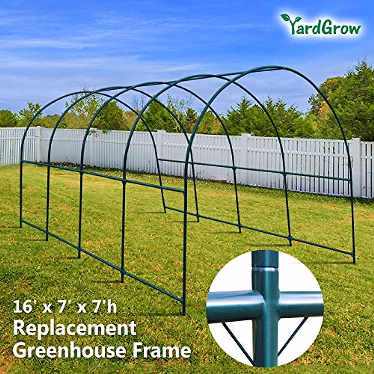 YardGrow Large Garden Support Arch Frame Climbing Plant Arch Arbor for Various Climbing Plant Roses Vines Birthday Wedding Party Decoration Pergola Frame (16' x 7' x 7')