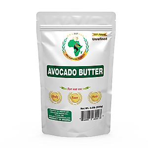 Authentic Raw Avocado Butter | Butter | For DIY Face, Body, Hands | Unrefined | 100% Pure| Organic from Africa | Resealable Bag | 230g