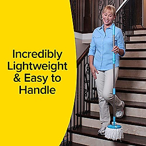 Hurricane Spin Mop As Seen On TV Mop & Bucket Cleaning System by BulbHead, Spin Away Germy, Dirty Water - Super-Absorbent Microfiber Mop Head Holds 10X Weight, Reaches Anywhere - Pole Lays Flat