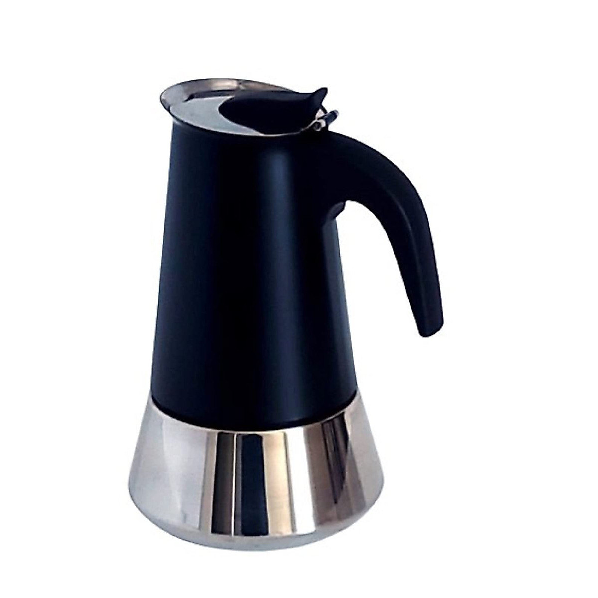 Stove Top Espresso Maker, Stainless Steel Moka Coffee Pot, Classic Stove Top Coffee Maker, Percolator Coffee Pot for Mocha, Latte, Cappuccino and more, Portable Coffee Pot Black (6-Cups/300ML)