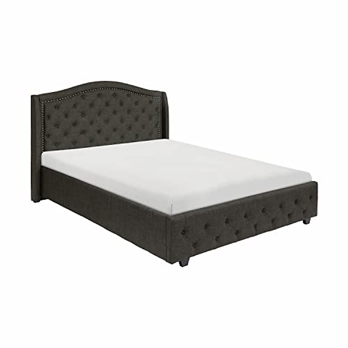 Lexicon Morris Upholstered Panel Bed, Cal King, Charcoal