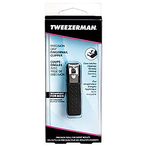 Tweezerman Precision Grip Fingernail Clipper, Black