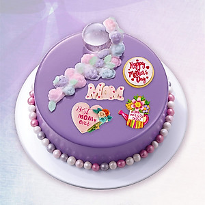 Flycalf Cookie Cutter Mom Mother Heart Gifts Baking Dough Tools with Plunger Stamps Handle Detailed Cake Decor Plastic Cutter Molds Party 3.5" Kitchen Supplies