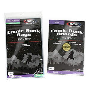 (100) Silver Age Resealable Clear Comic Book Bags & Backer Boards by BCW