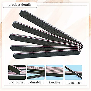 JOVANANail Files & Buffer, 100/180 Double Grit Sided Nail Files Reuseable Manicure Tools Kit Professional Rectangular Art Care Buffer Block Tools 2 Pcs/Pa(Black)(Purple)