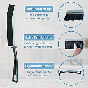Crevice Cleaning Brush 3 Pcs Anti-Scratch Rounded Tip, Window Sill Cleaner Tool, Grout Brush, Crack and Crevice Cleaning Tool and Hard Bristle Brush