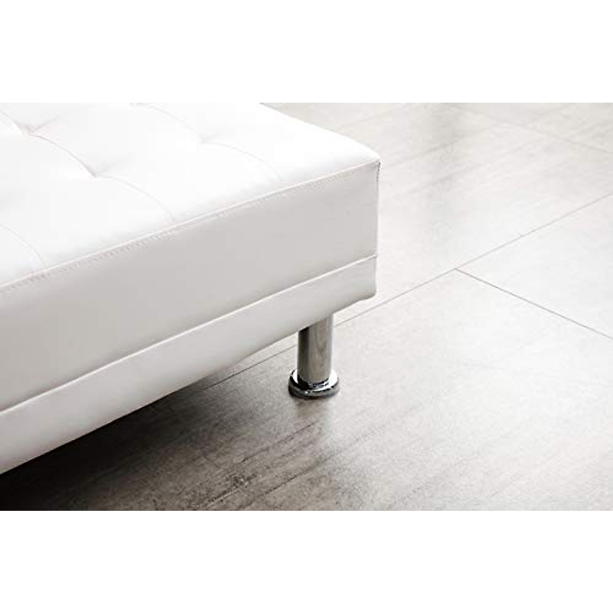 Greatime Faux Leather Reversible Sleeper Sofa & Chaise/Leatherette Convertible Section Sofa