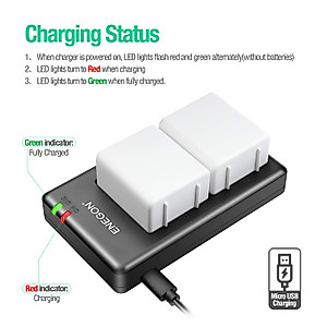 ENEGON Rechargeable Li-ion Battery(2 Pack) and Smart LED Dual Charger Kit ONLY for Arlo Ultra 2, Arlo Pro 3 Camera (VMA5400), NOT Compatible with Arlo Pro/Pro 2, Arlo Go