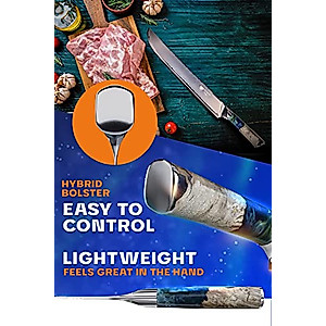 Dalstrong Slicing & Carving Knife - 12 inch - Valhalla Series - 9CR18MOV HC Steel - Celestial Resin & Wood Handle - Razor Sharp Kitchen Knife - w/Leather Sheath